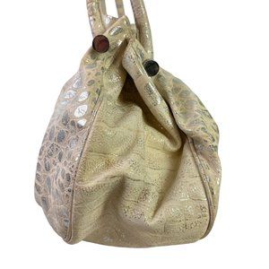 Plinio Visona | Bags | Plinio Visona Cream Silver Genuine Leather ...